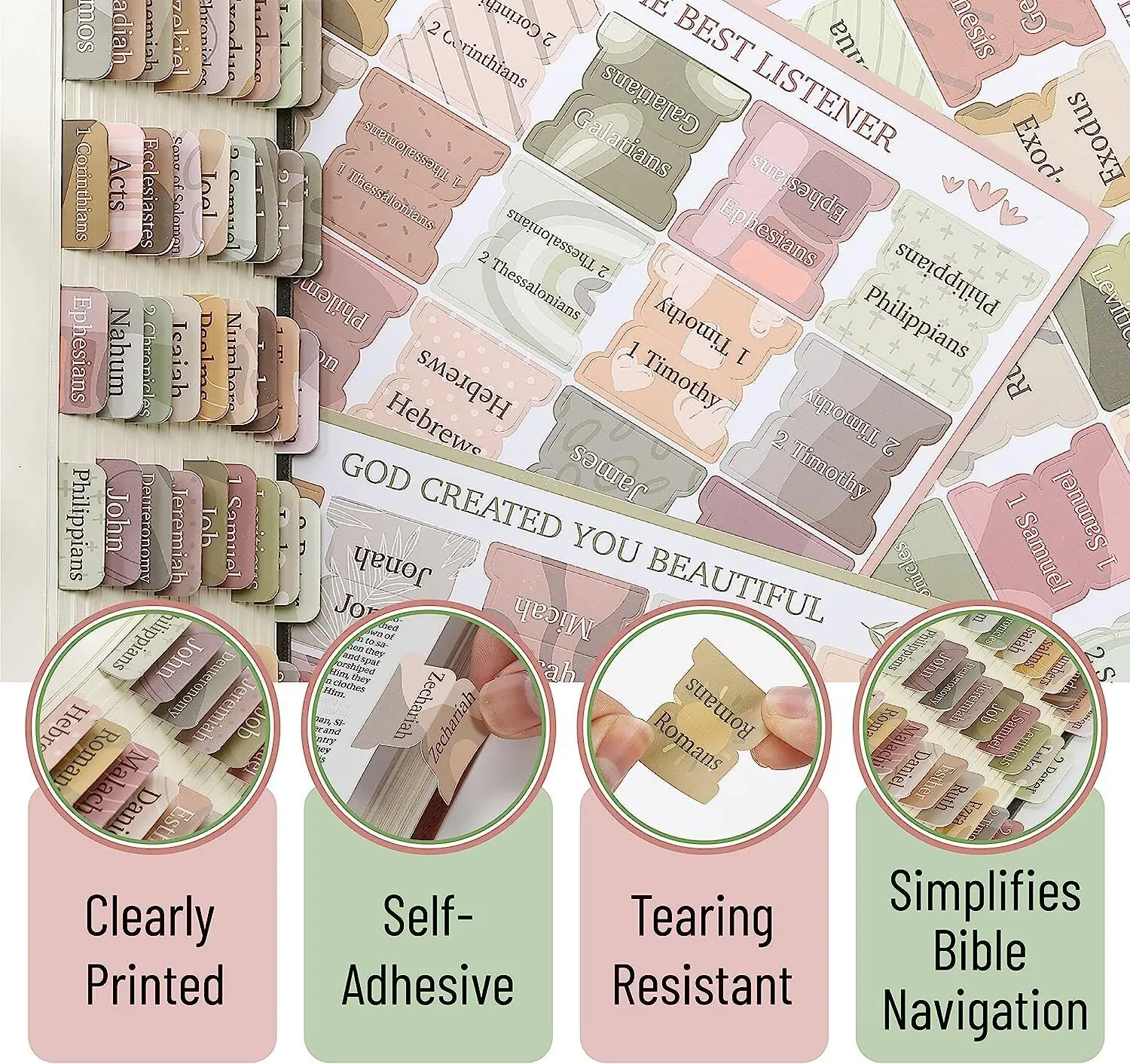 Bible Index Book Tabs Laminated Bible Tabs Bible Study Journaling ...