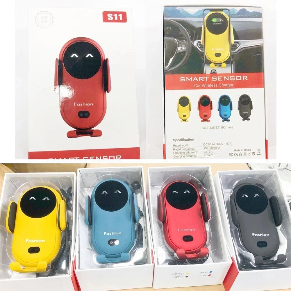 New Smart Infrared Sensor Car Wireless Charger Magic Clip S11 Car ...