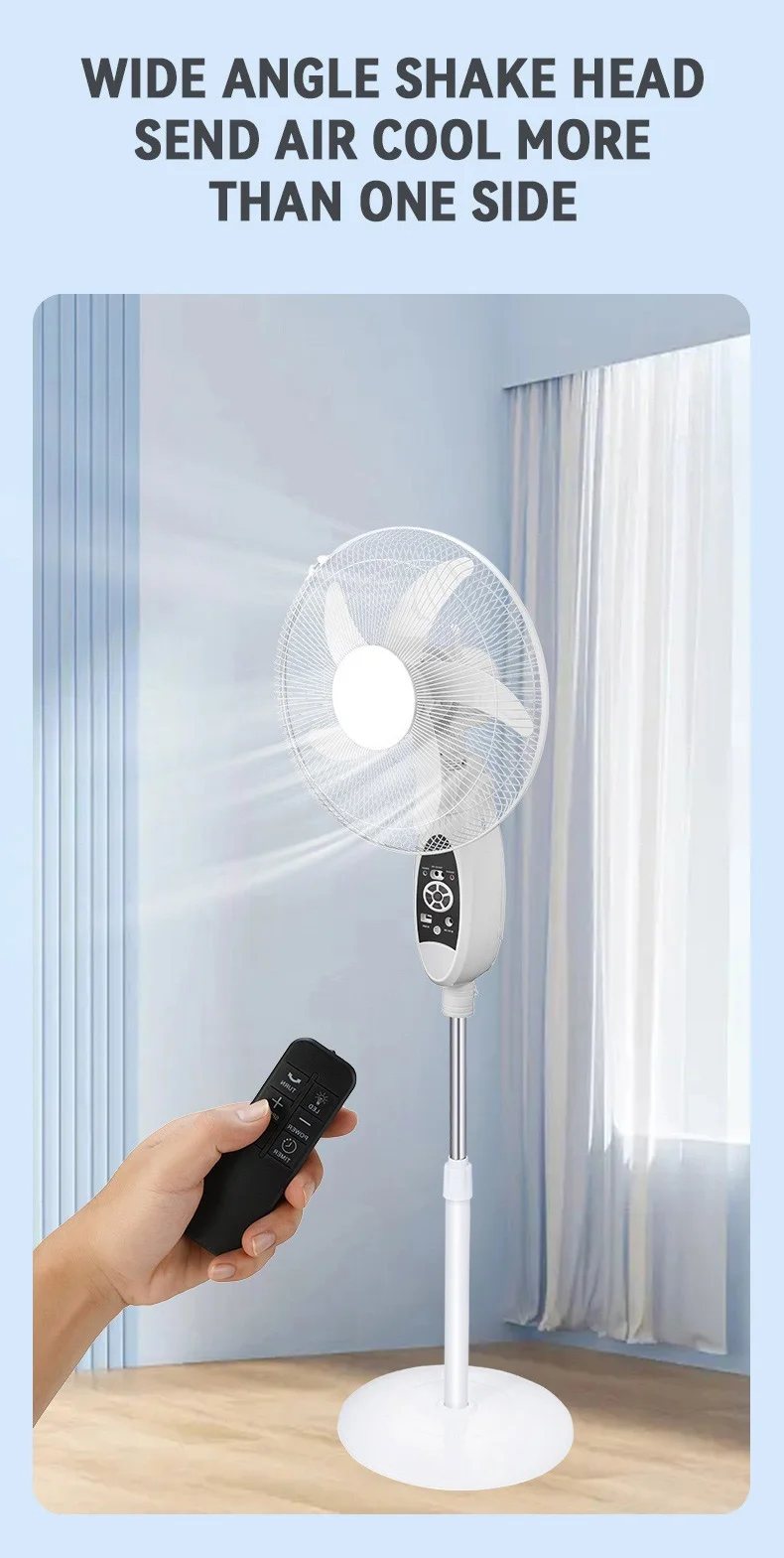 18 Inch Portable USB Ventilation Fan with Solar Option