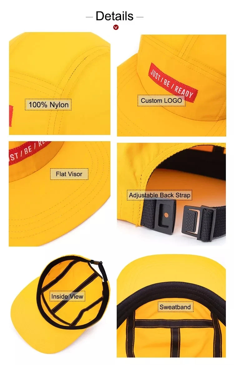 Custom Logo Snapback Unstructured Running Caps - Nylon