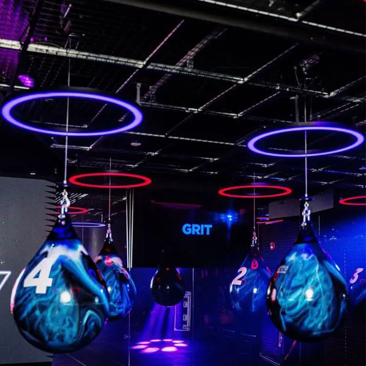 Gym Interior Pendant Light Hanging RGB Circle Light Fixture Color ...