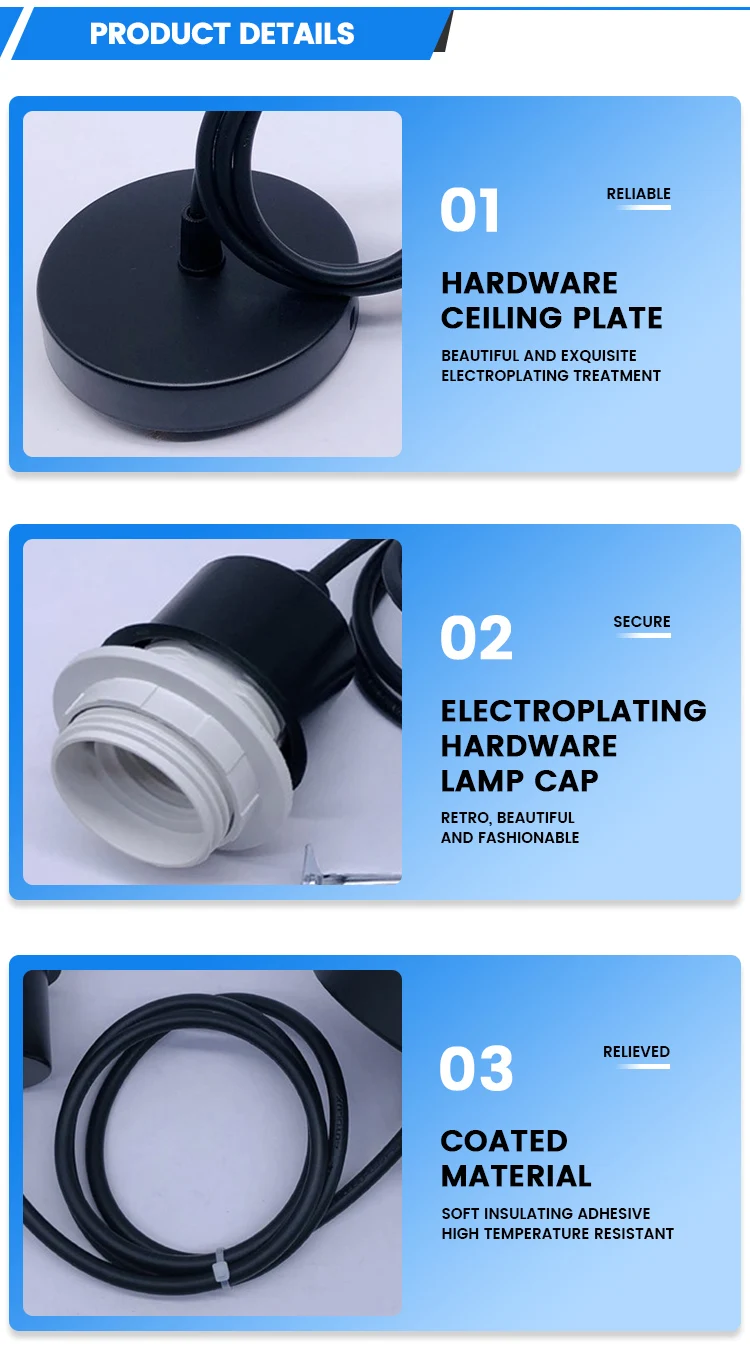 Lamp Holder E27 Screw-type Lighting Kit Hanging Light Socket Lamp ...