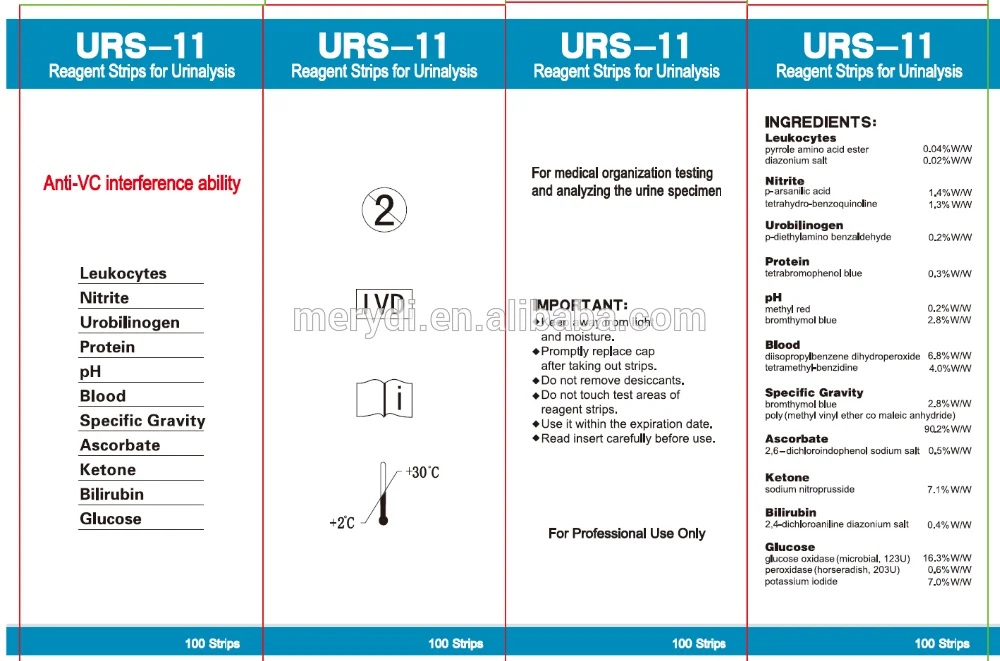 Ce Medical Urine Analysis Multi 11 Parameter Urine Test Strip Best ...