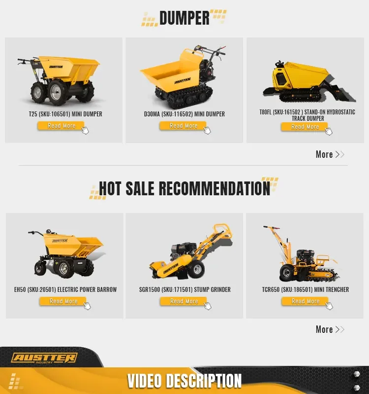 AUSTTER 500KG Tracked Mini Dumper - High Efficiency & Durability