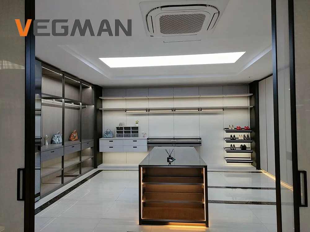 Free Design Custom Modern Luxury Aluminium Frame Glass Door Mdf Walk in ...