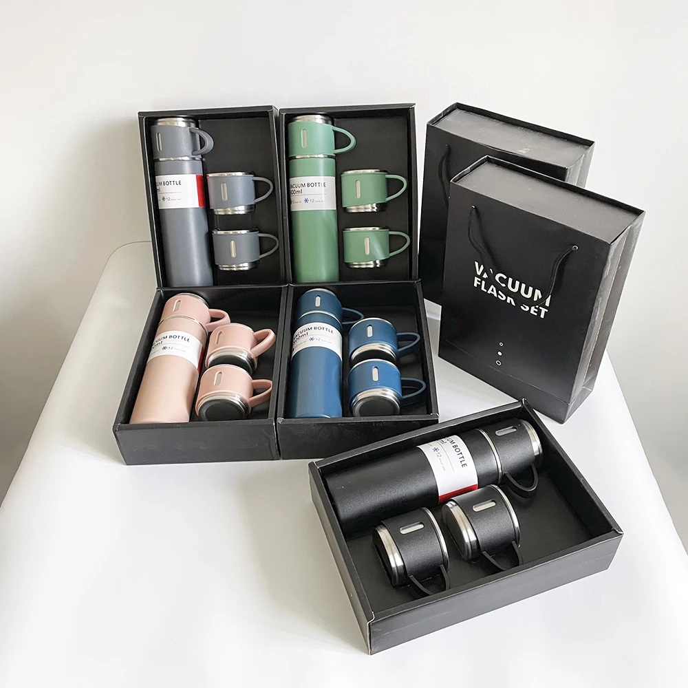 Stainless Steel Water Bottle Gifts Box Set 17oz Double Wall Stainless ...