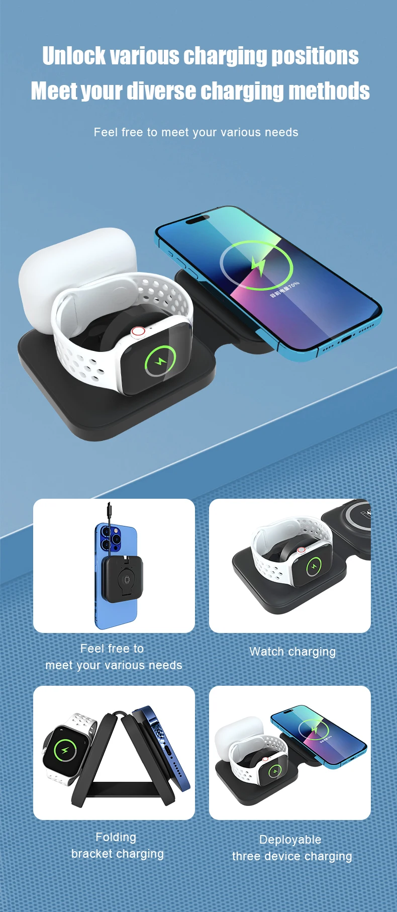 New Multifunctional Foldable Magnetic Suction Charging Cable With Built ...