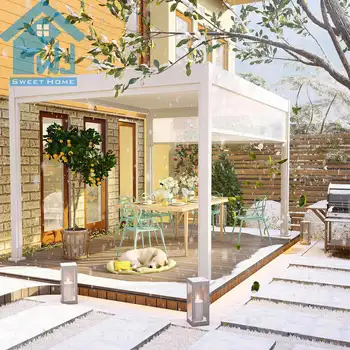 Remote Control Motorised Sun Louvre Bioclimatic Pergolas For Villa ...