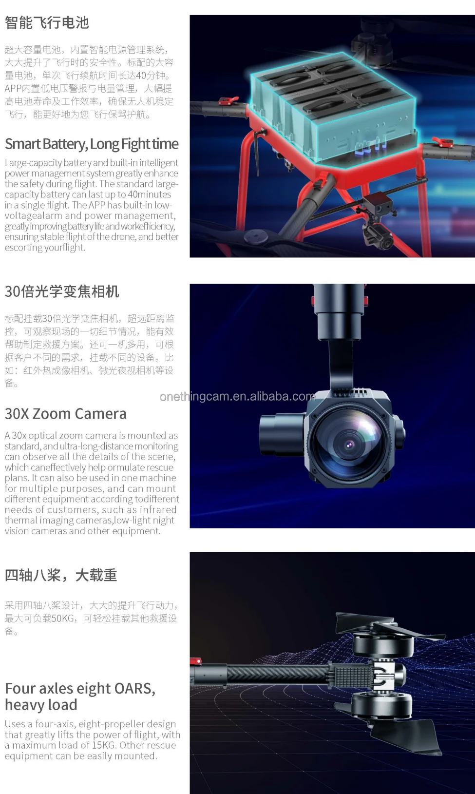 50kgs Class Fire Uav Fire Fighting Drone With Tethered Pipe Fire Bomb ...