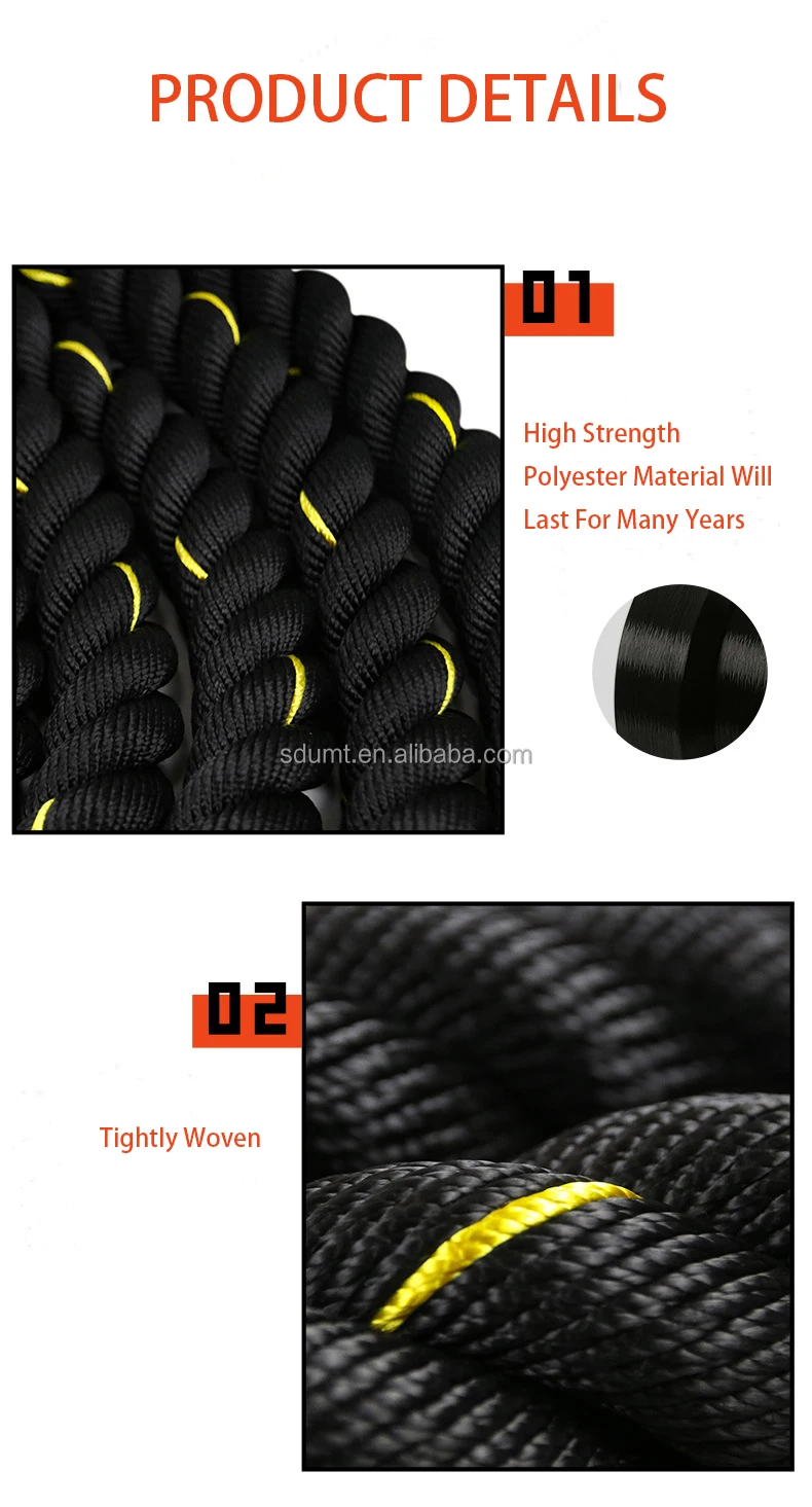 25mm Diameter 9 Meter Length Workout Exercise Battle Rope Fitness Heavy ...