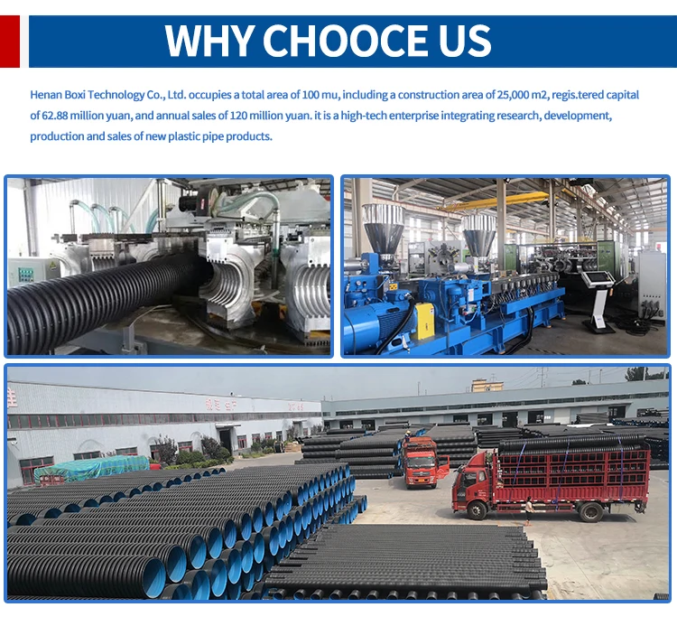 HDPE Double Wall Corrugated Culvert Pipe For Roadway Railway Drainage ...