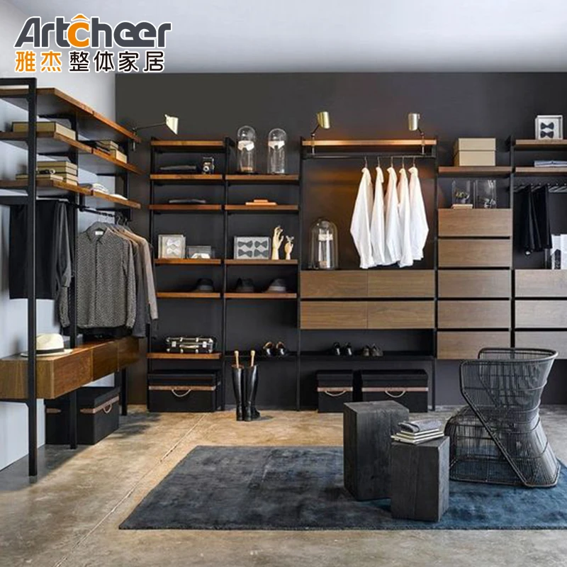 Pole System Wardrobe Walk In Closet Modern Design I Shape Custom Size ...