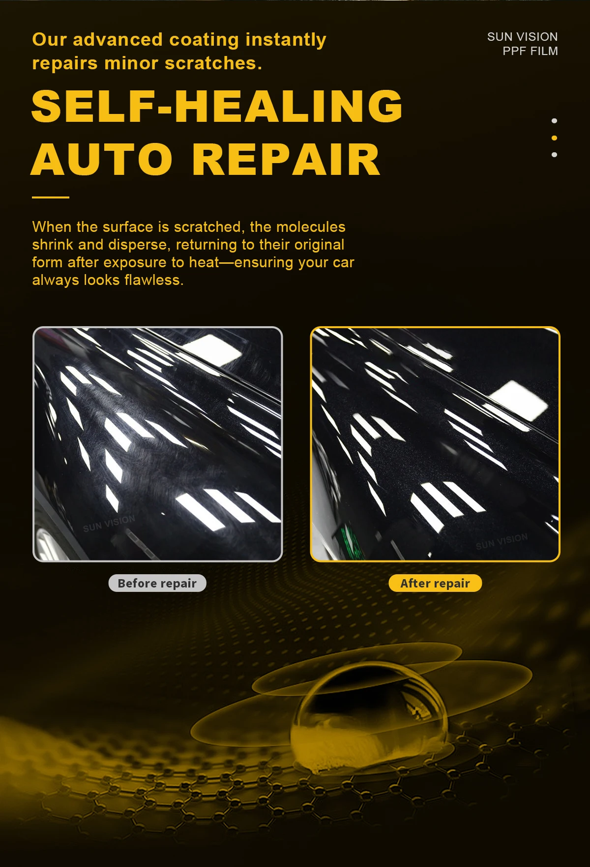 10 Year Warranty PPF - Super Hydrophobic Car Paint Protection Film