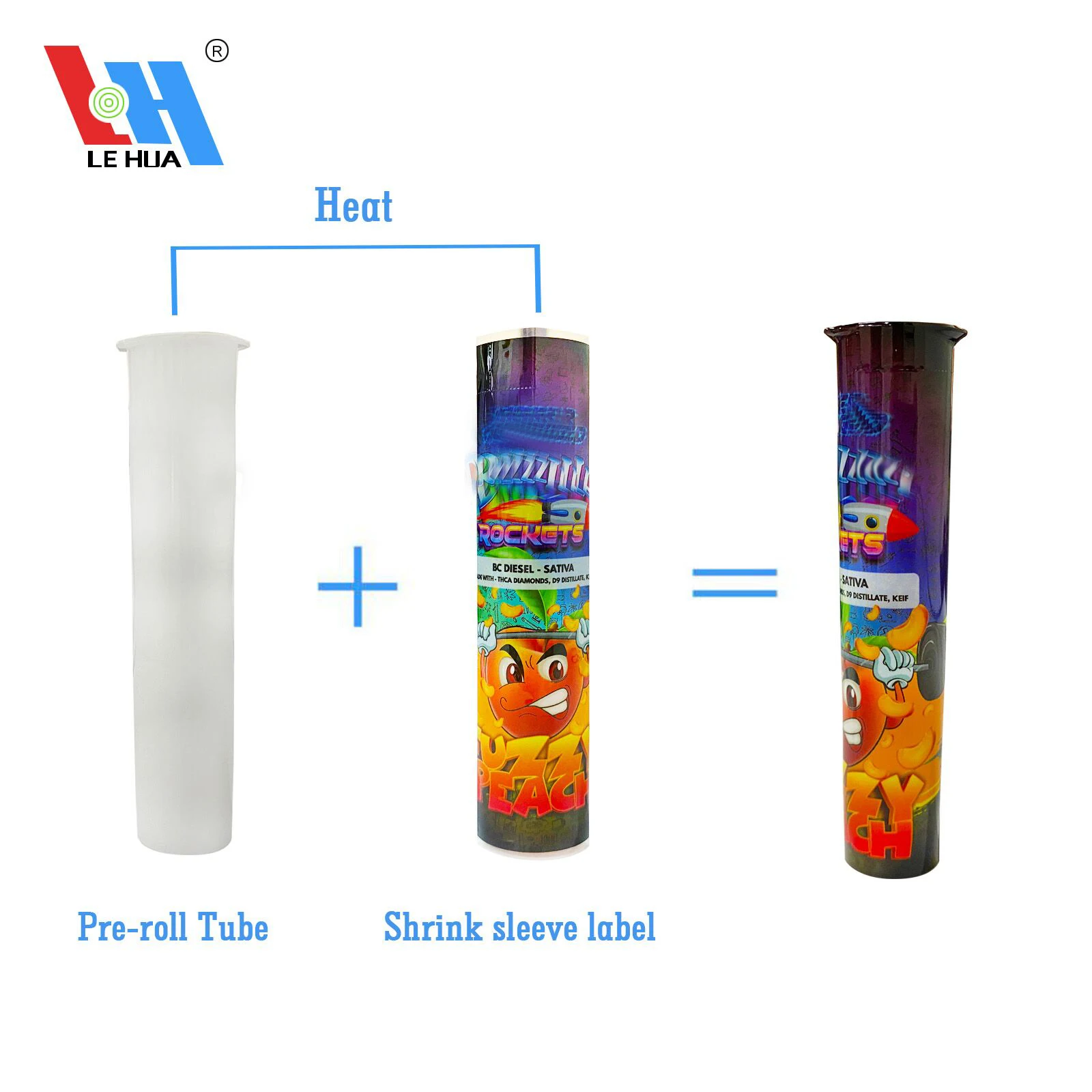 Custom 110mm 116mm Child Resistant Squeeze Tubes Heat Shrink Bands ...