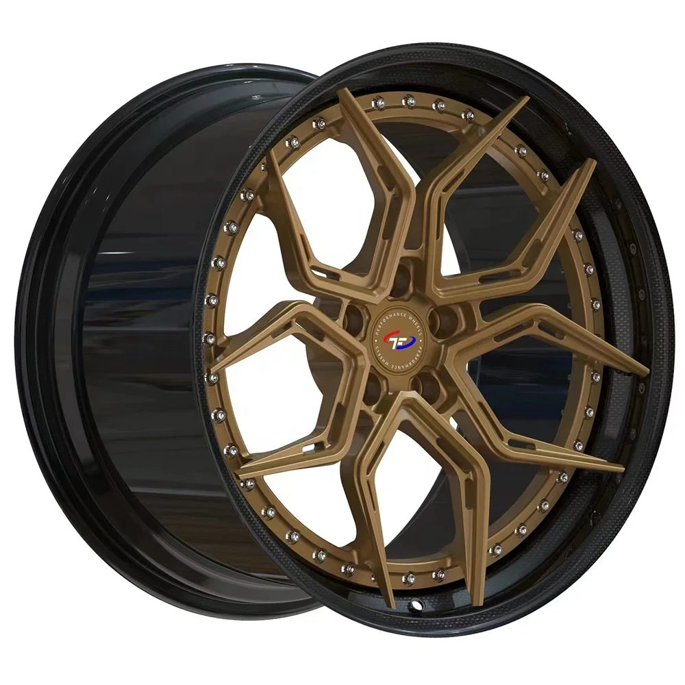 Custom 5x120 Golden Polished 2-pc Forged Wheel 18inch Car Sport Rims ...