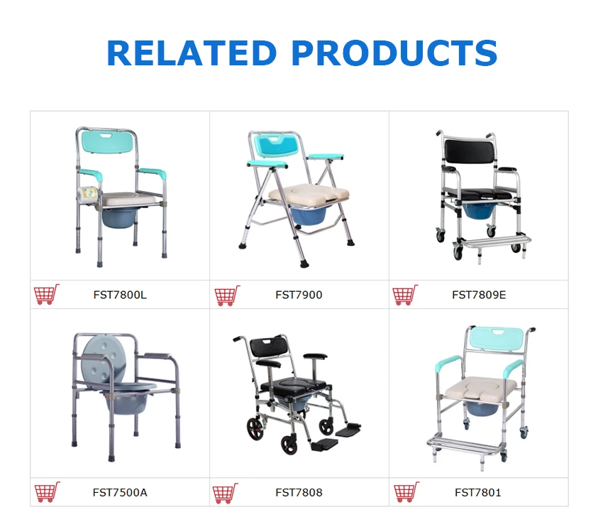 Medical Aluminum Alloy Commode Wheelchair for Handicapped