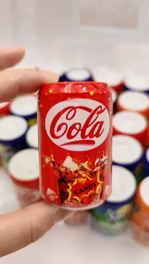 Halal Orange Fruit Flavor Press Sweets Bean Hard Candy Can With Cola ...