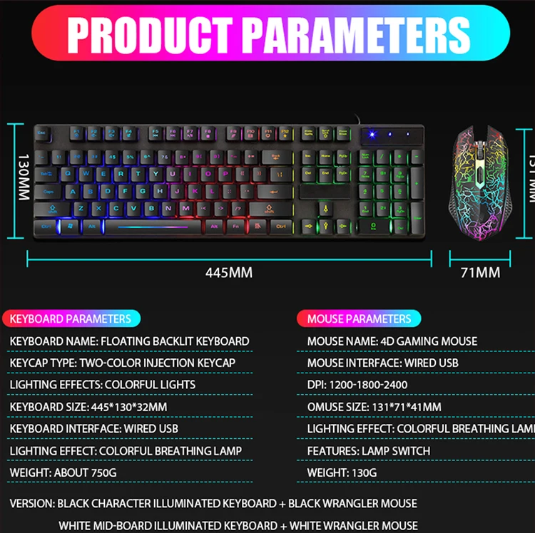 Mechanic Multilingual Custom Keyboard Computer Gaming Keyboard Mouse ...