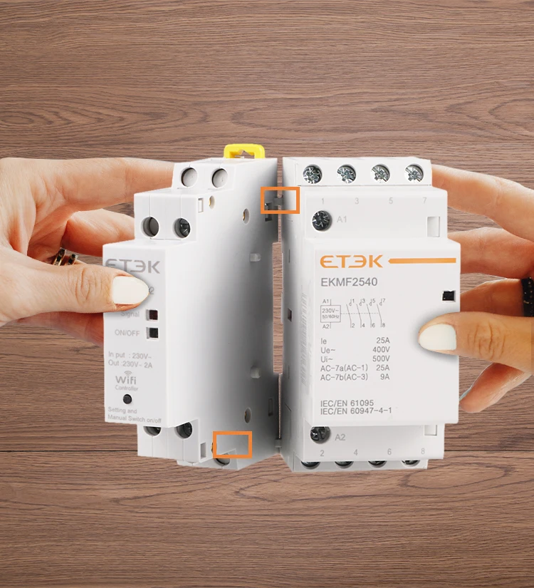Smart Modular Contactor AC 220v by ETEK - Control via TUYA APP