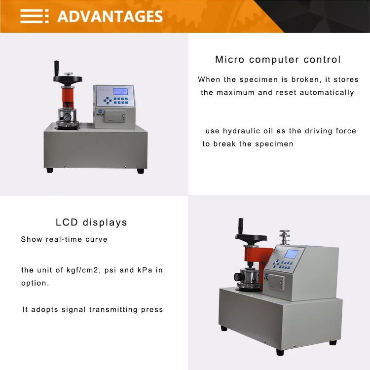 ISO 2759 & ISO 2758 Lab Bursting Strength Testing Machine
