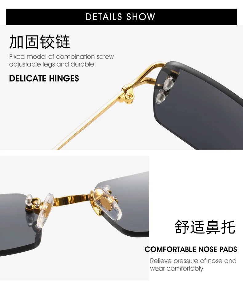 Mejores 2452233 Small Square Rimless Wooden Sunglasses 2022 New Custom ...