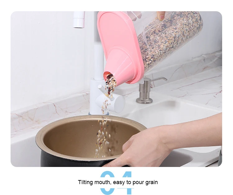 Rice Airtight Dry Food Storage Containers With Pourable Spout Rice Bin ...
