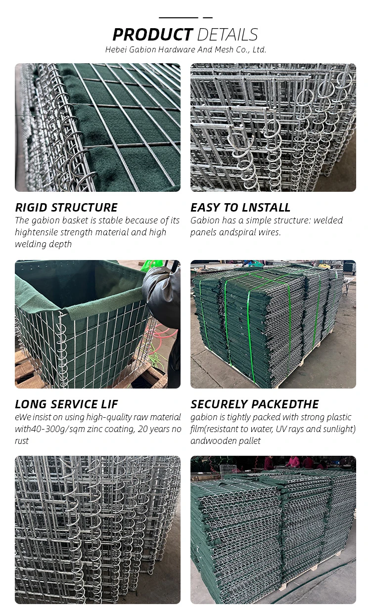 Protection 2.9mm 3mm 3.5mm 4mm 5mm 6mm Wire Diameter Galvanized Gabion ...