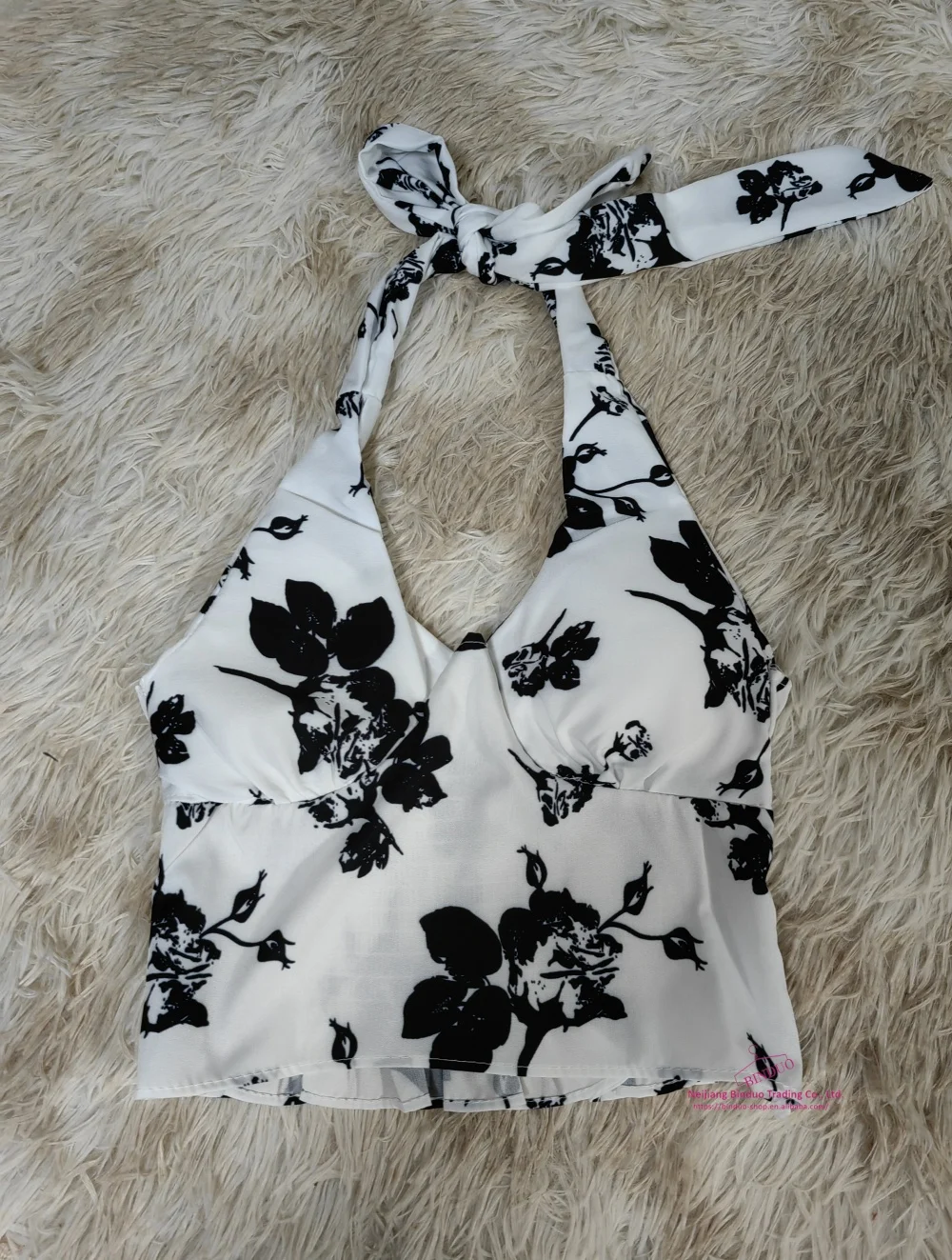 Floral Backless Halter Neck Top Hanging Neck Tank Top Tank Top| Alibaba.com