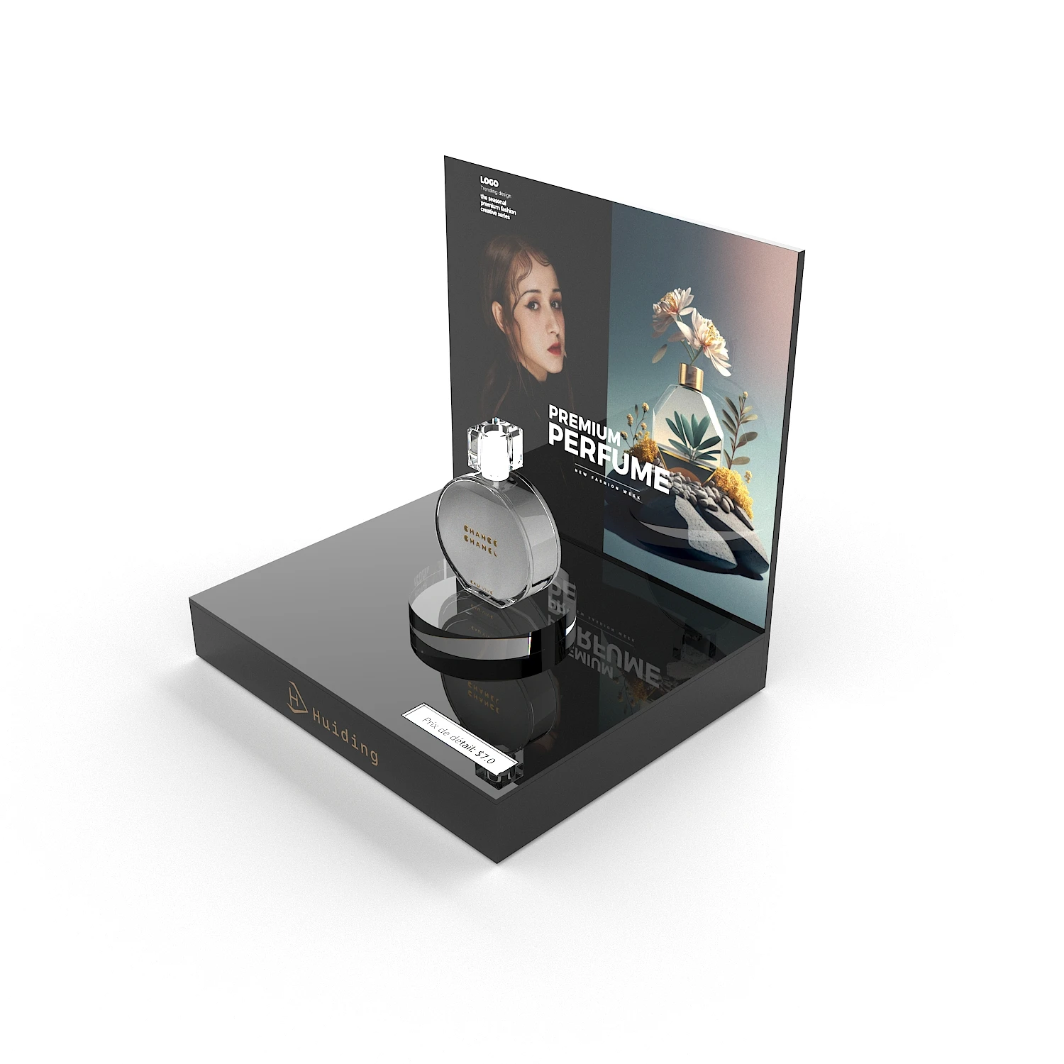 Custom Acrylic Display Frame Perfume Display Platform Cosmetics Display ...