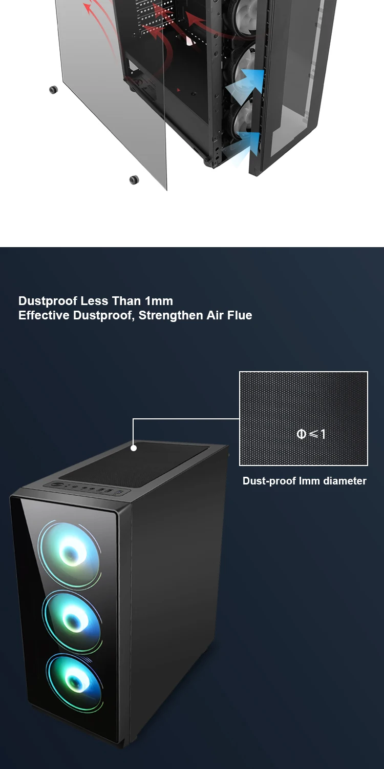 Latest Mid Tower ATX Gabinete Gamer Gaming Pc Cabinet Aluminum Computer ...