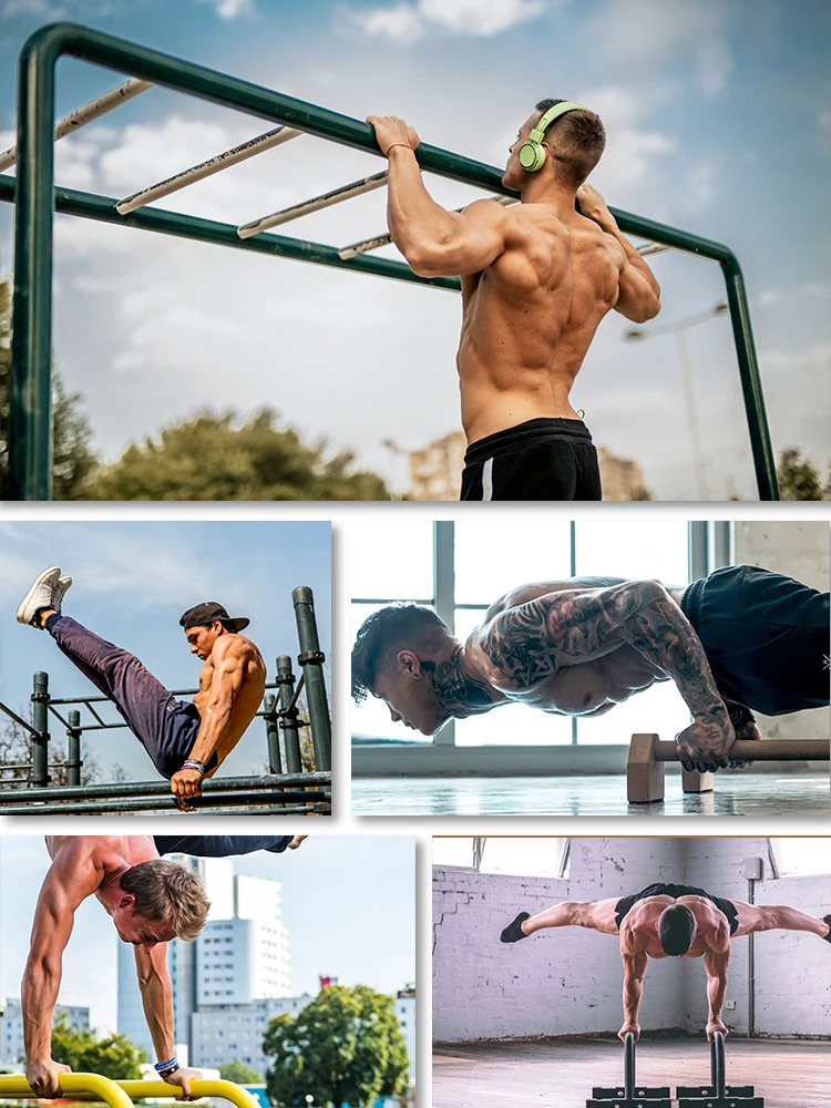 Calisthenics Training Equipment Set: Power Tower, Gym Rings, Push-Up ...