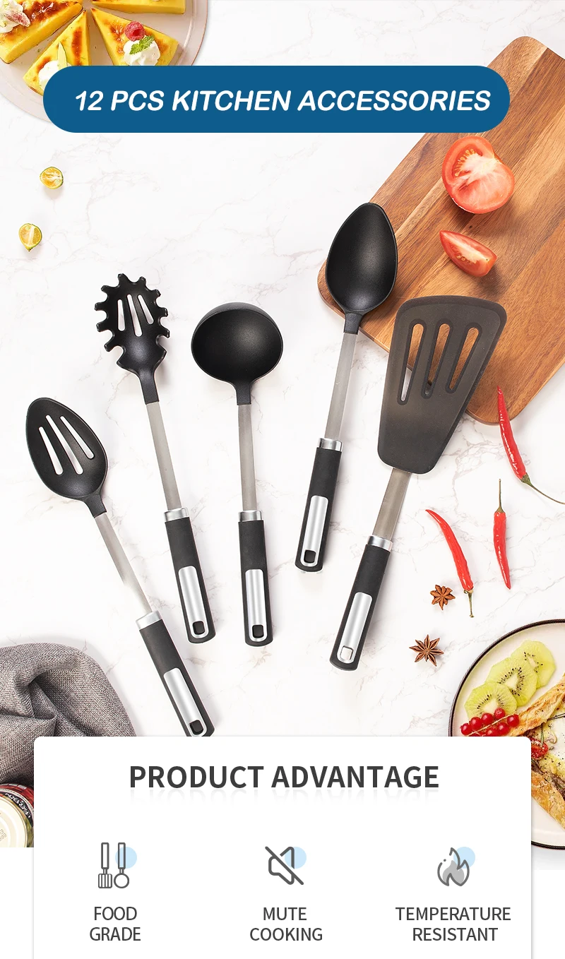 12pcs Cooking Utensils Set Stainless Steel Kitchen Accessories With ...