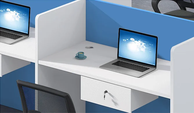 Modern Office Cubicle Partition Shared Workspace Modular 4 Seater Work ...