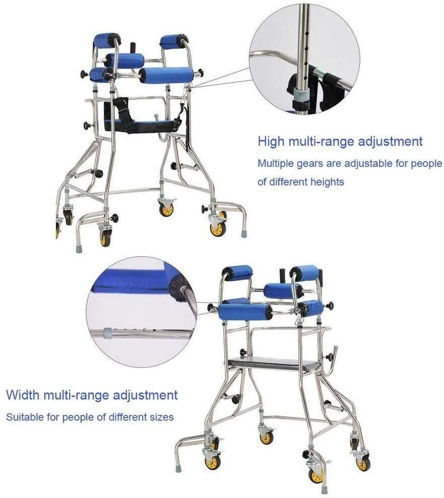 Hemiplegia Walker Stand Frame With Seat Wheel Rehabilitation Device ...