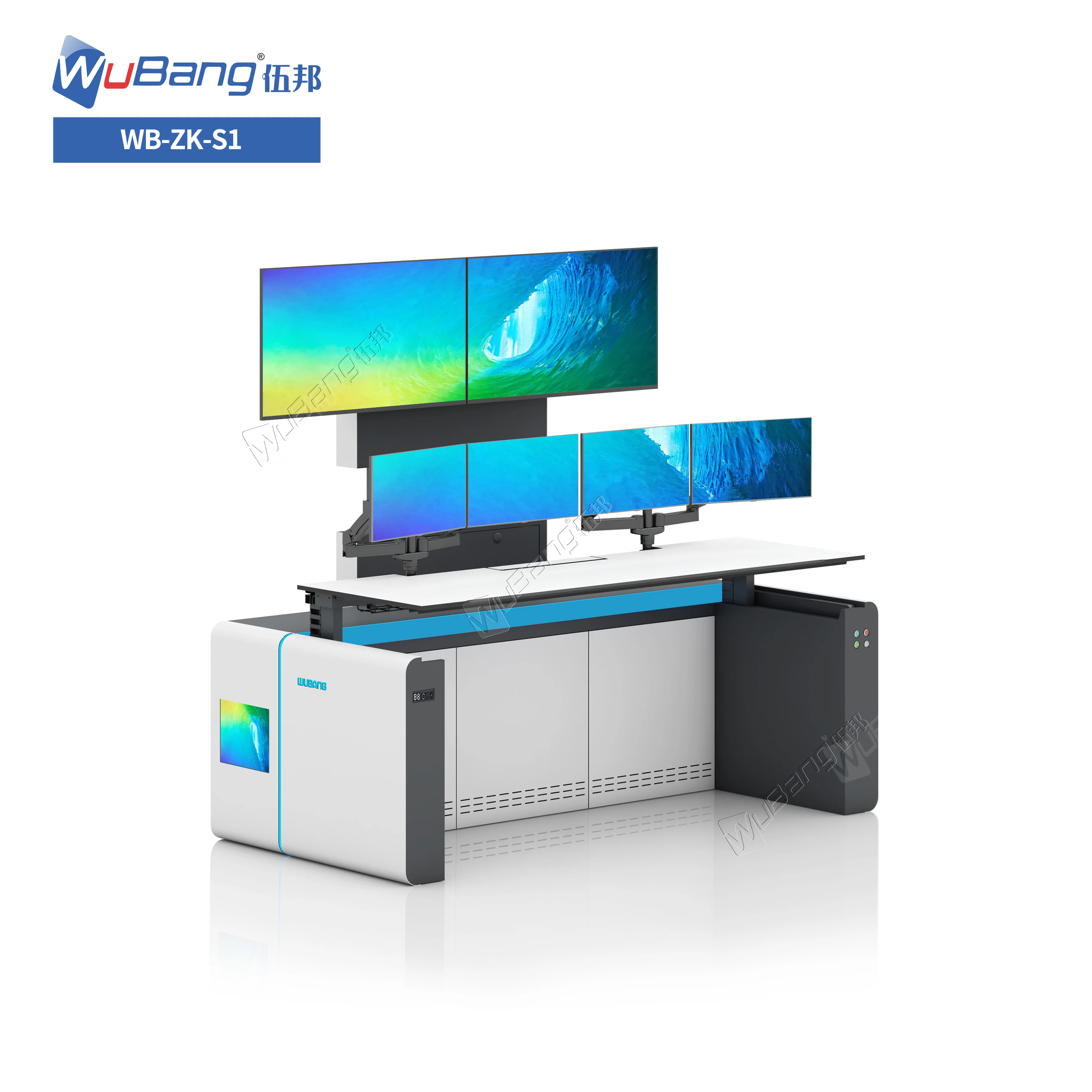 Multi-Screen Dispatch Control Console Workstation Standing Desk Command ...