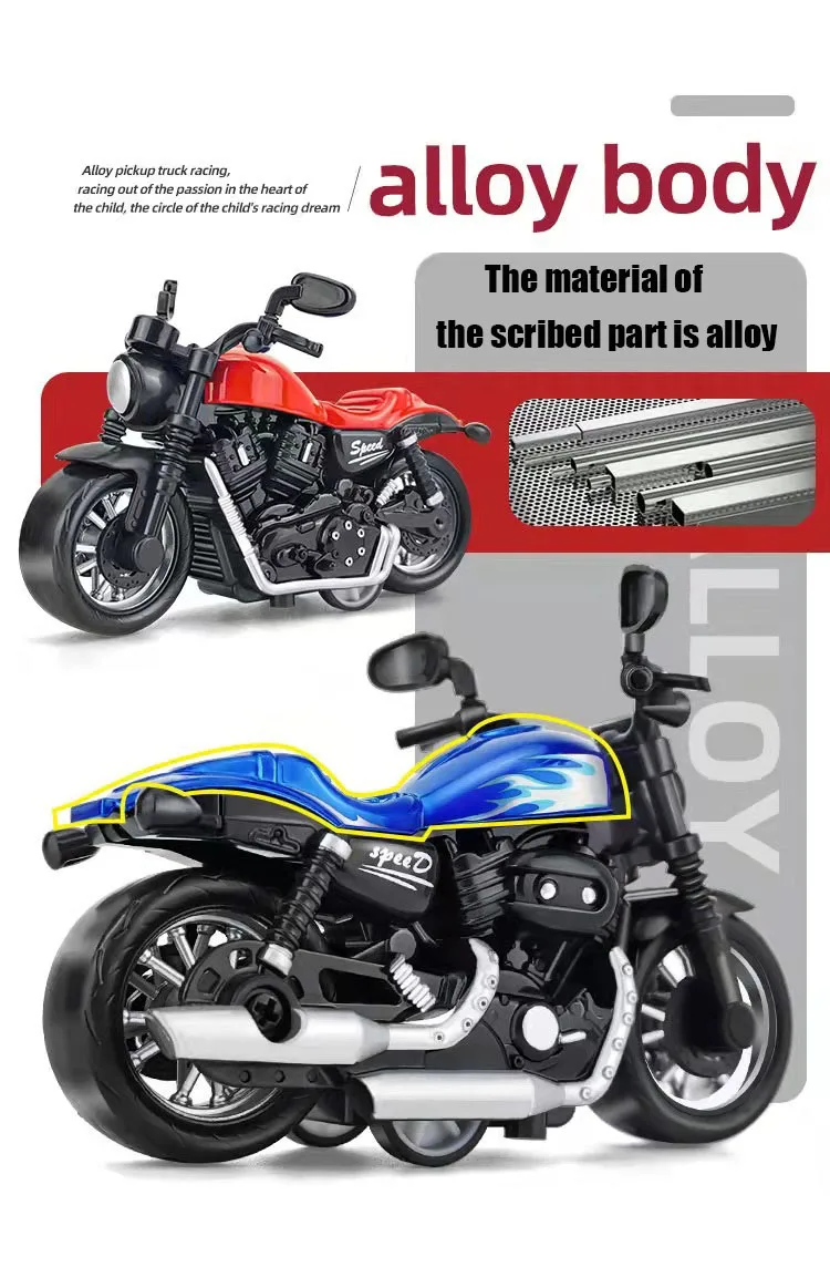 Mini Alloy Motorcycle Pull-Back Toy for Kids | Small Scale Ride-On ...