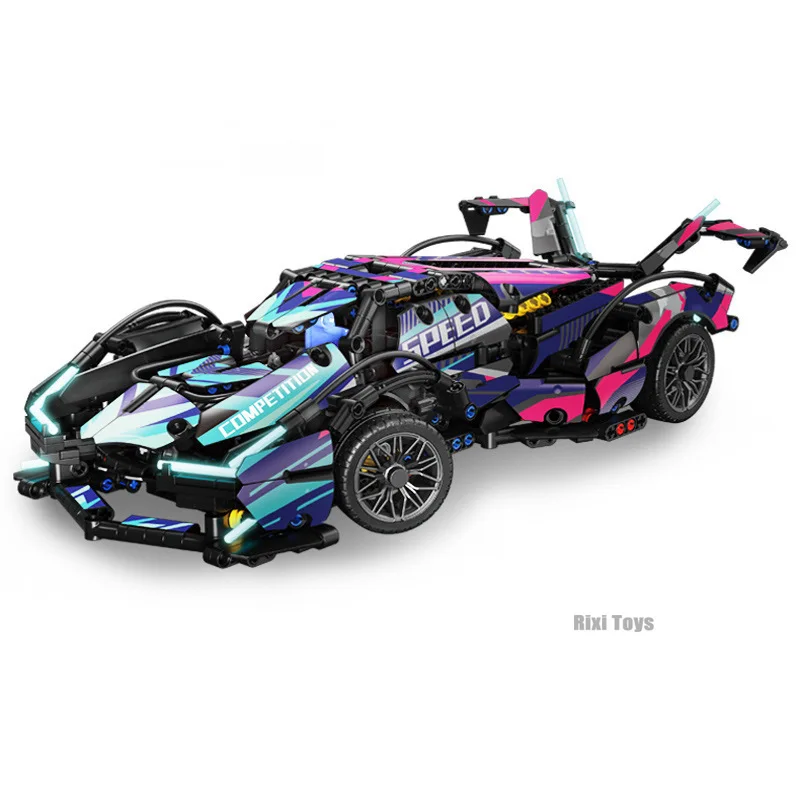 Cyberpunk V12 Super Car Technical Blocks Brick Motor Power Drive 2.4g ...