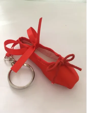 Mini Satin Ballet Dance Shoe Keychain - Promotional Pointe Shoe Keychain