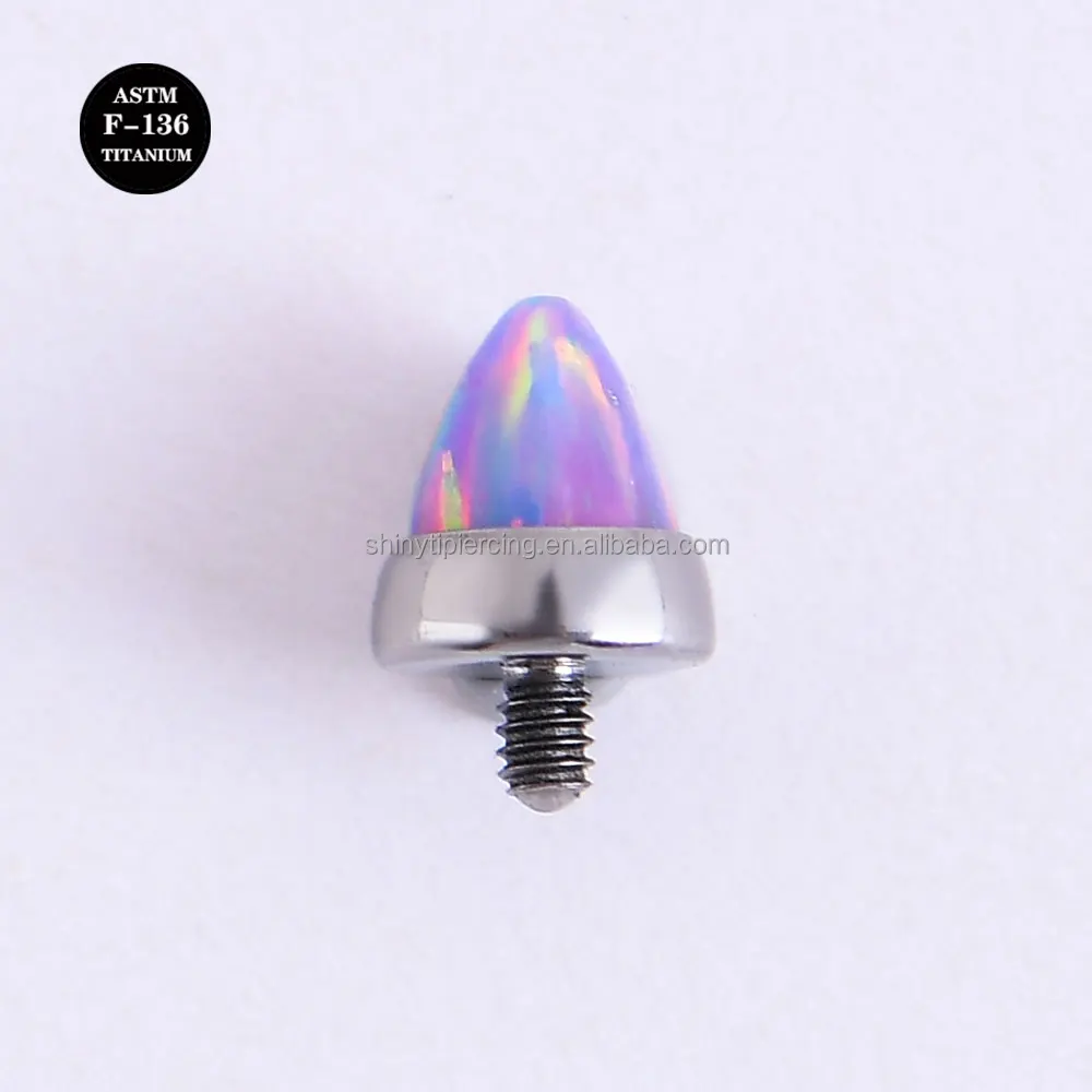 14g Astm F136 Titanium Dermal Nipple Tongue Piercing Barbell Top Spike ...