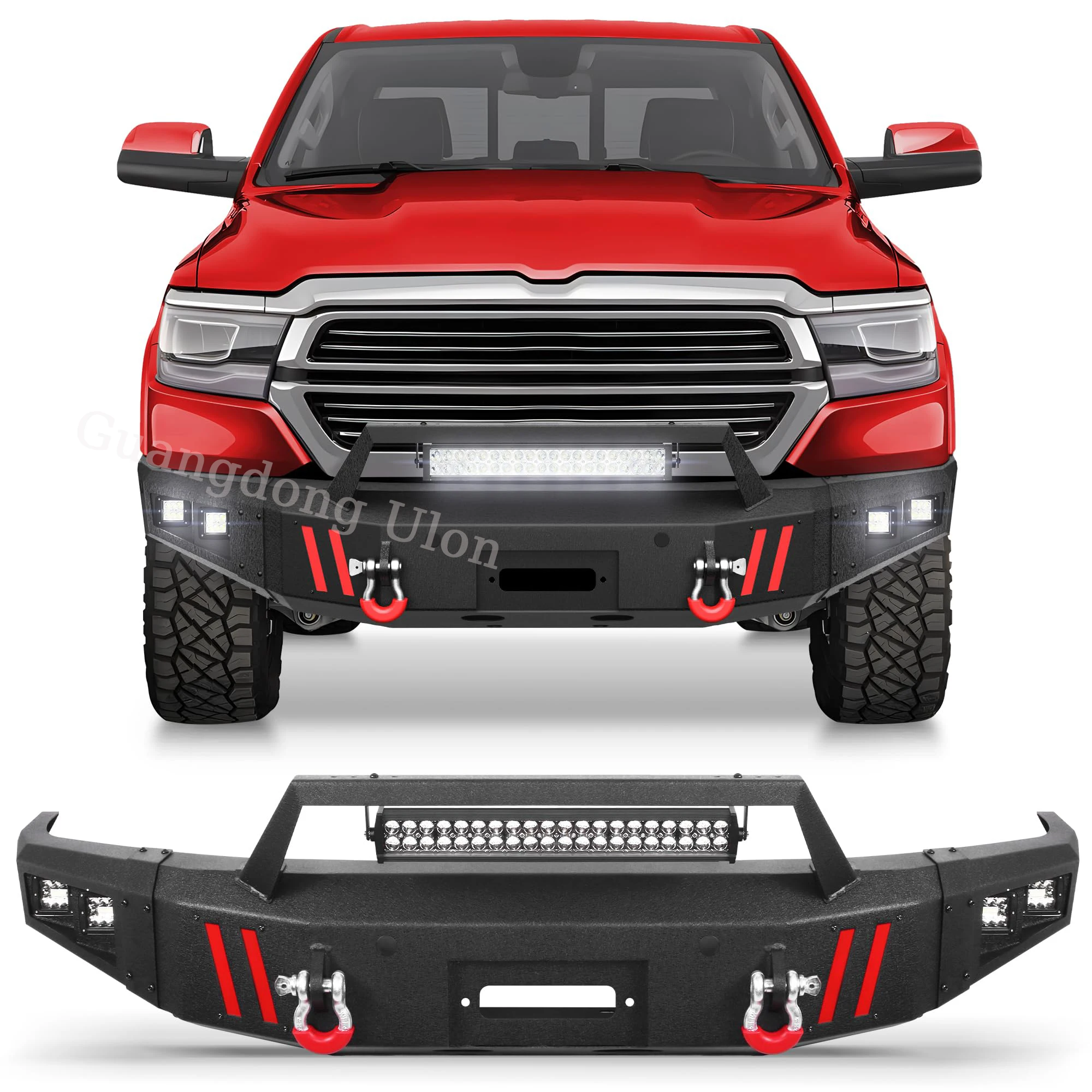 Front Bumper Fit Ram 1500 2019-2024 (exclude Classic),Textured Black ...