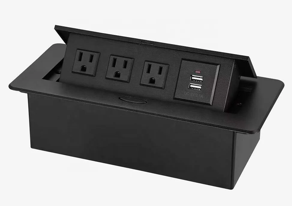 White US Plug Conference Table - Damped Pop up Data USB Port