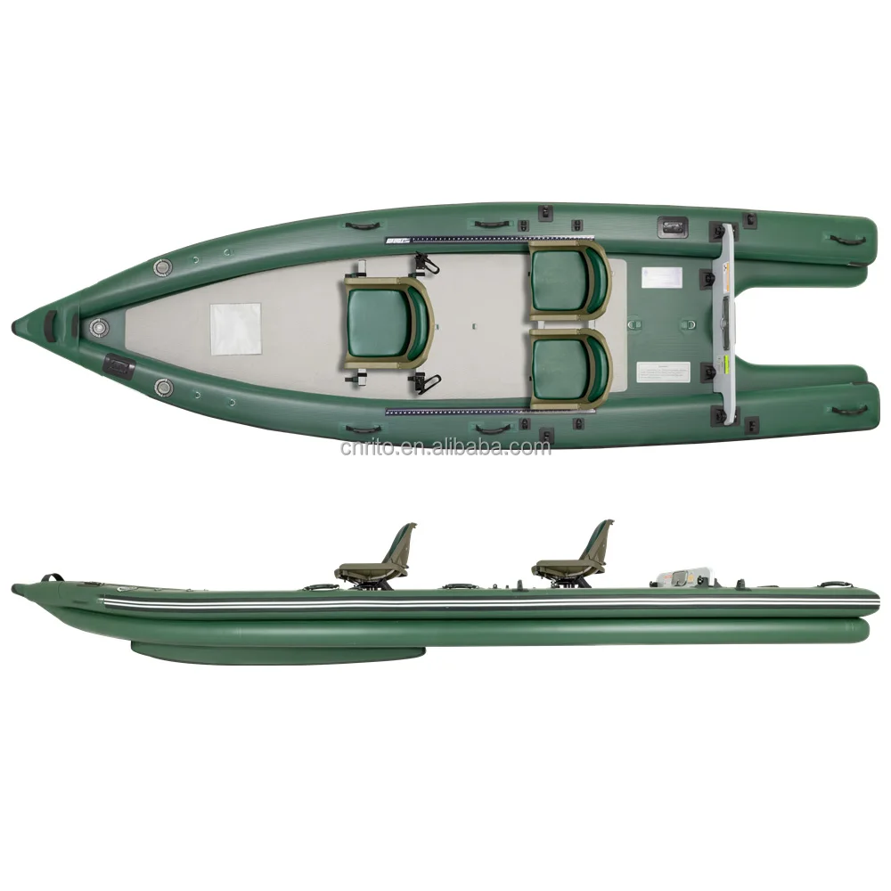 16' Inflatable Skiff - Rigid, High Pressure Boat for Fishing