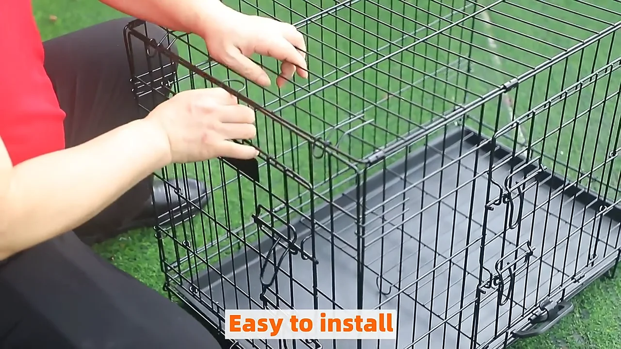 48'' Collapsible Metal Large Xxl Dog Cage Metal Kennels,Stackable Dog ...