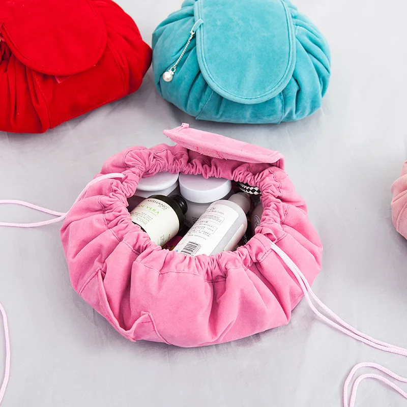 Alibaba.com: Custom logo, portable velvet drawstring makeup pouch ...