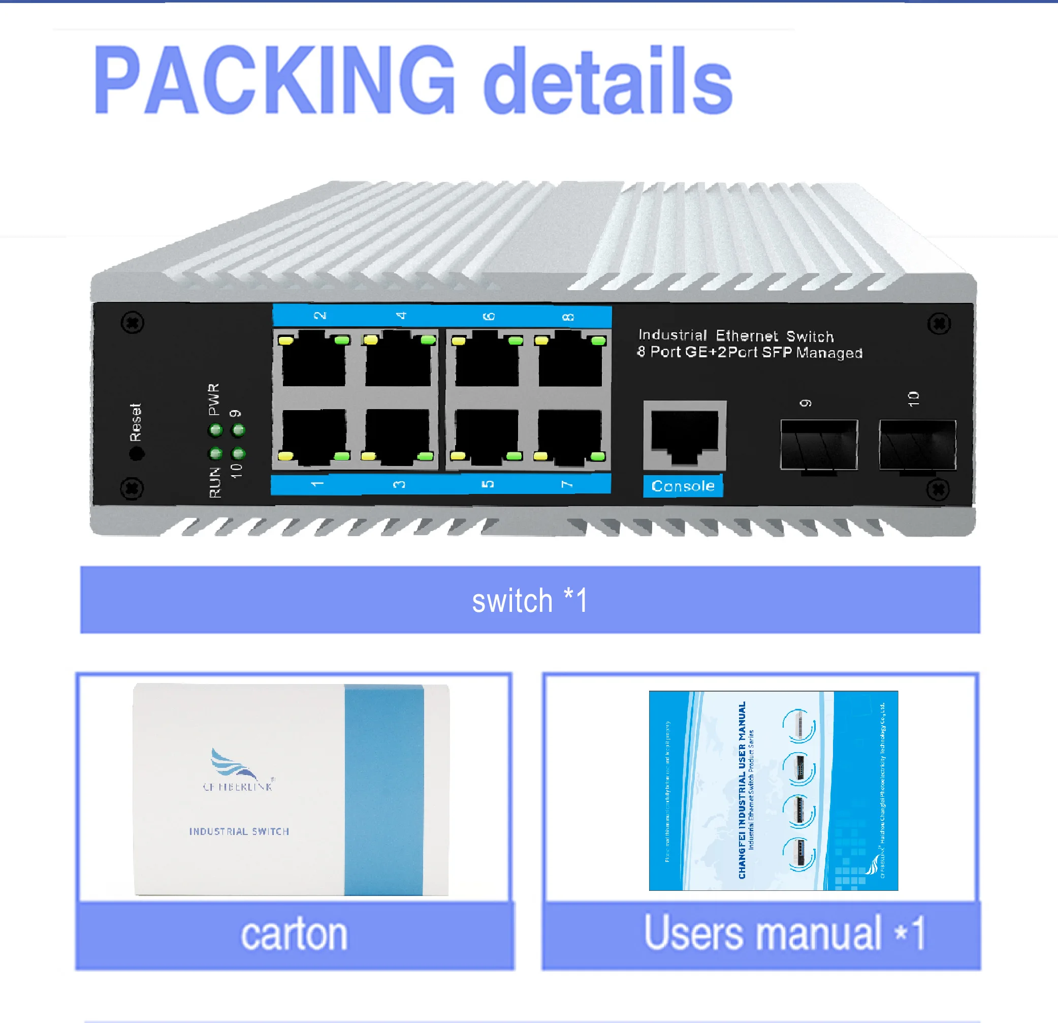 10-Port Gigabit Managed Ethernet Poe Fiber Switch Industrial Network ...