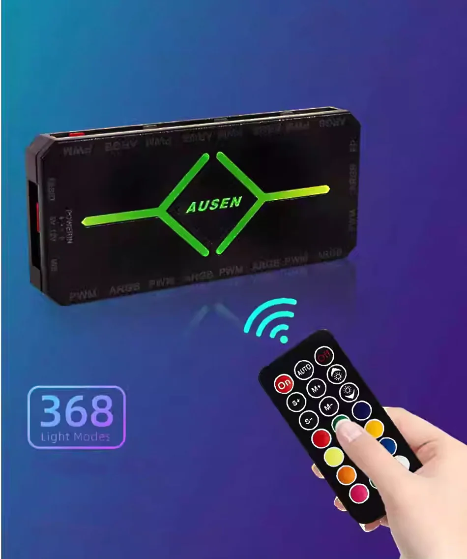 AUSEN ARGB Controller for Computer Chassis Fan PWM Control
