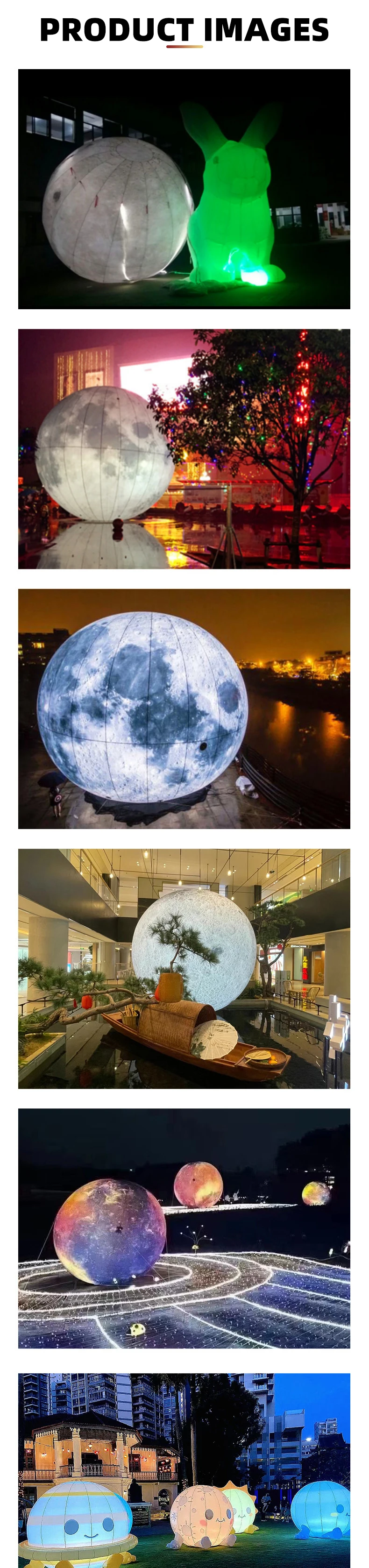 Huge Aired Inflatable Sky Floating Moon Size Can Be Customized Floating ...