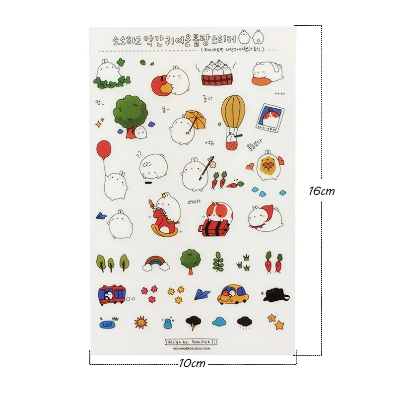 6 Sheet/pack Cute Cartoon Paper Stickers for Scrapbooking