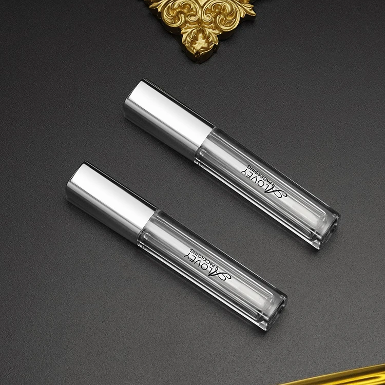 Alovey Cosmetic Container Manufacturer Metallic Silver Lip Tint Tube ...