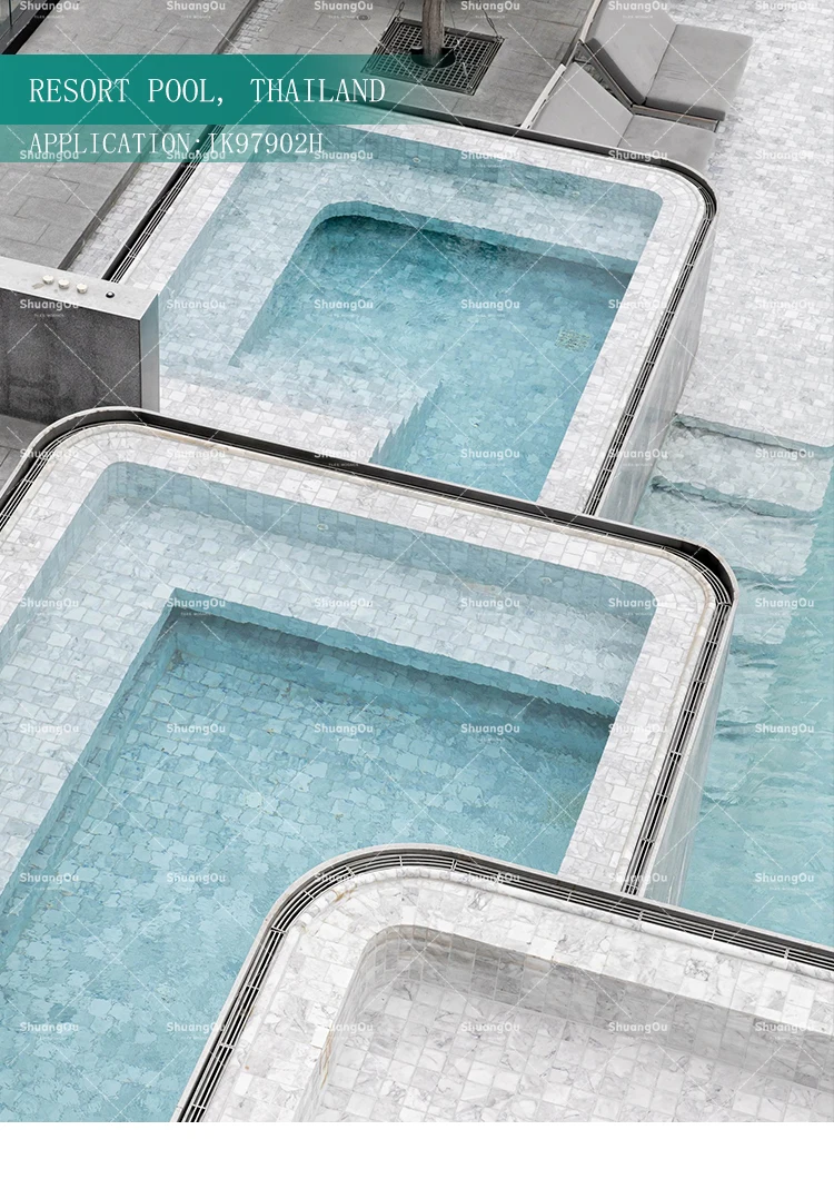 White Marble Look Anti-Slip Pool Tiles - Wholesale Price